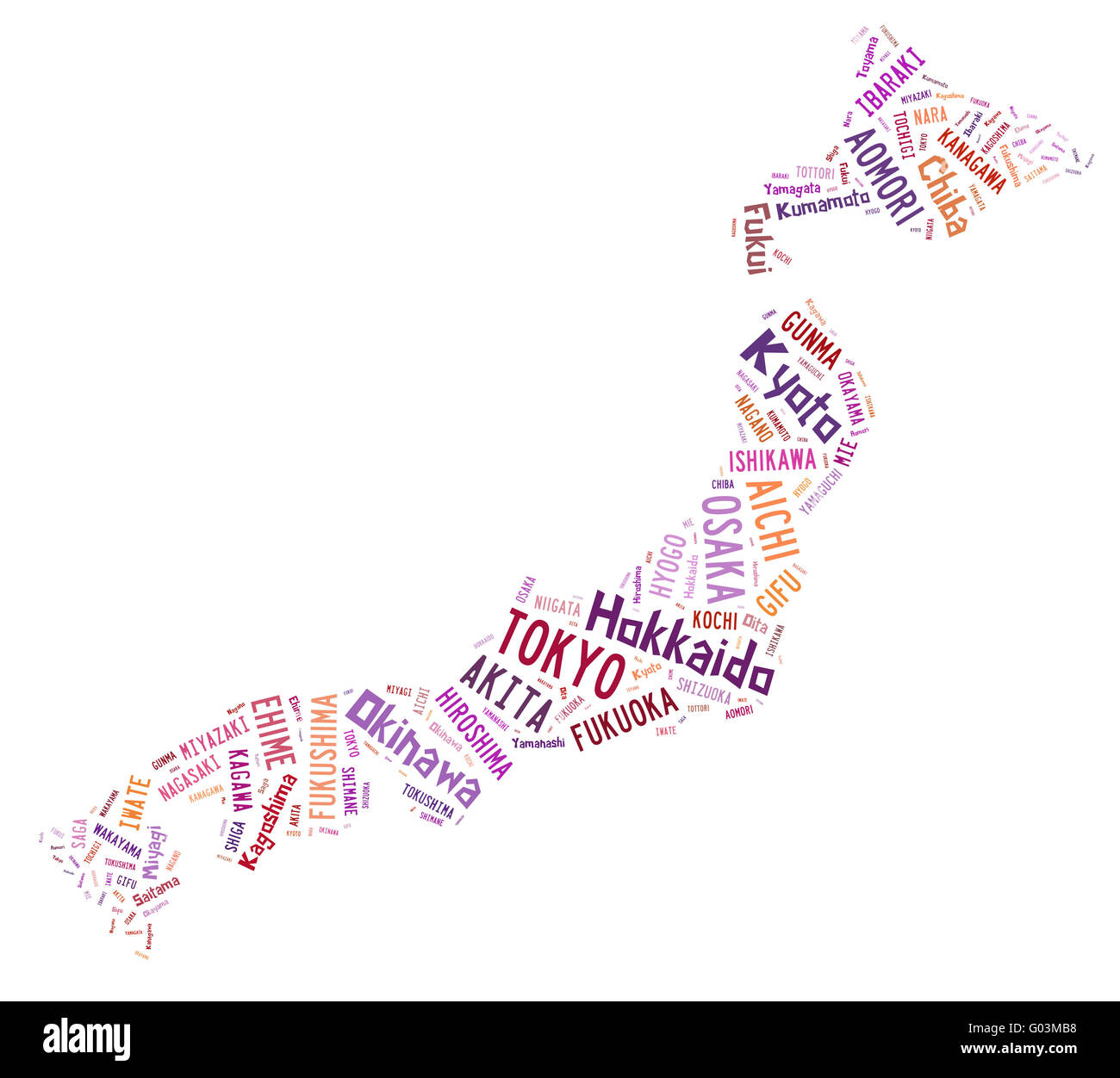 Japan map cities hi-res stock photography and images - Alamy