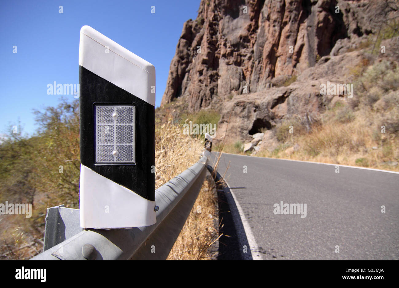 The roadside with post Stock Photo - Alamy