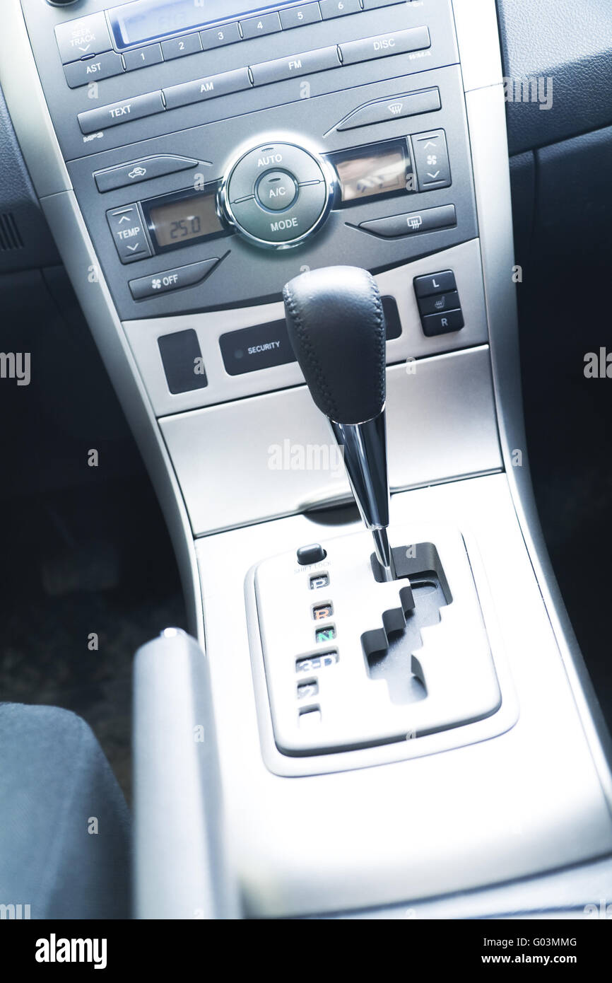 Interior of the modern car with buttons and the le Stock Photo - Alamy