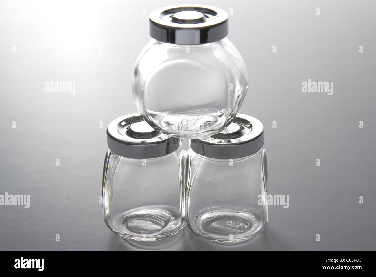 three glass bottles Stock Photo - Alamy