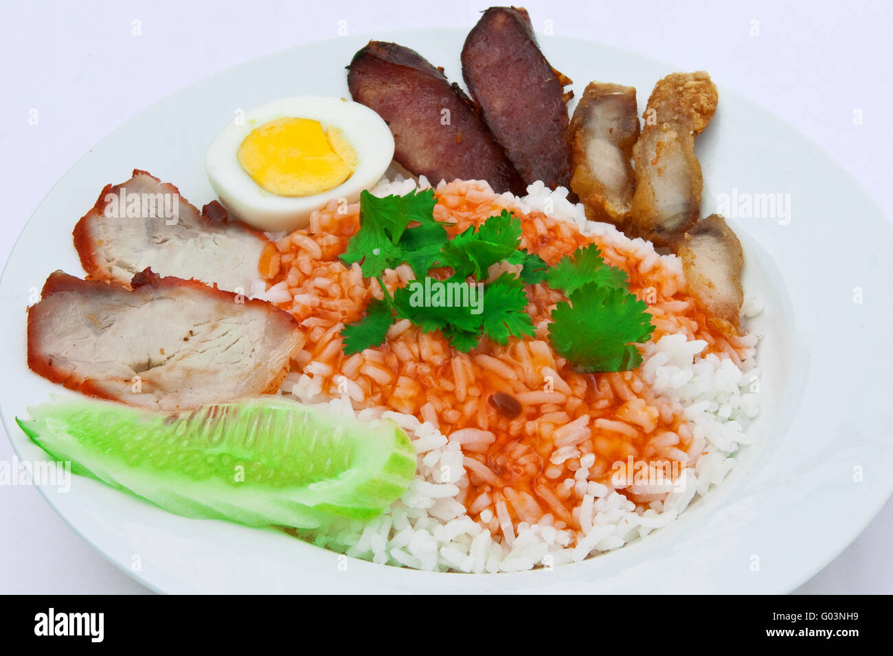 Rice with roasted pork Stock Photo - Alamy