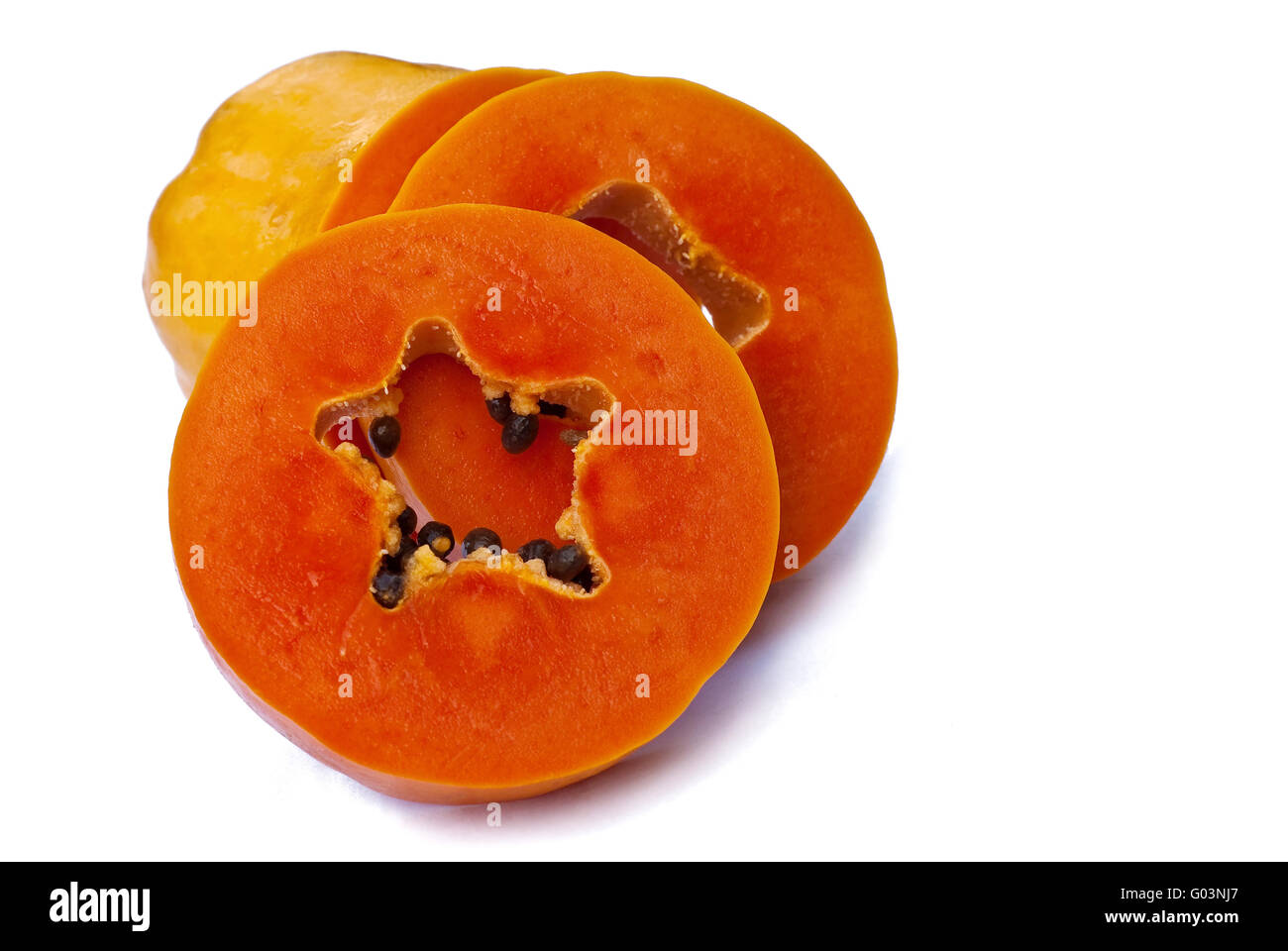Sweet juicy tropical papaya Cut Out Stock Images & Pictures - Alamy