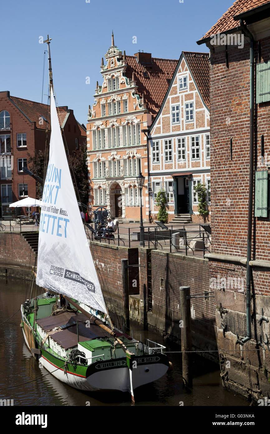 small boat on the river next to the swingarm Swede Stock Photo - Alamy