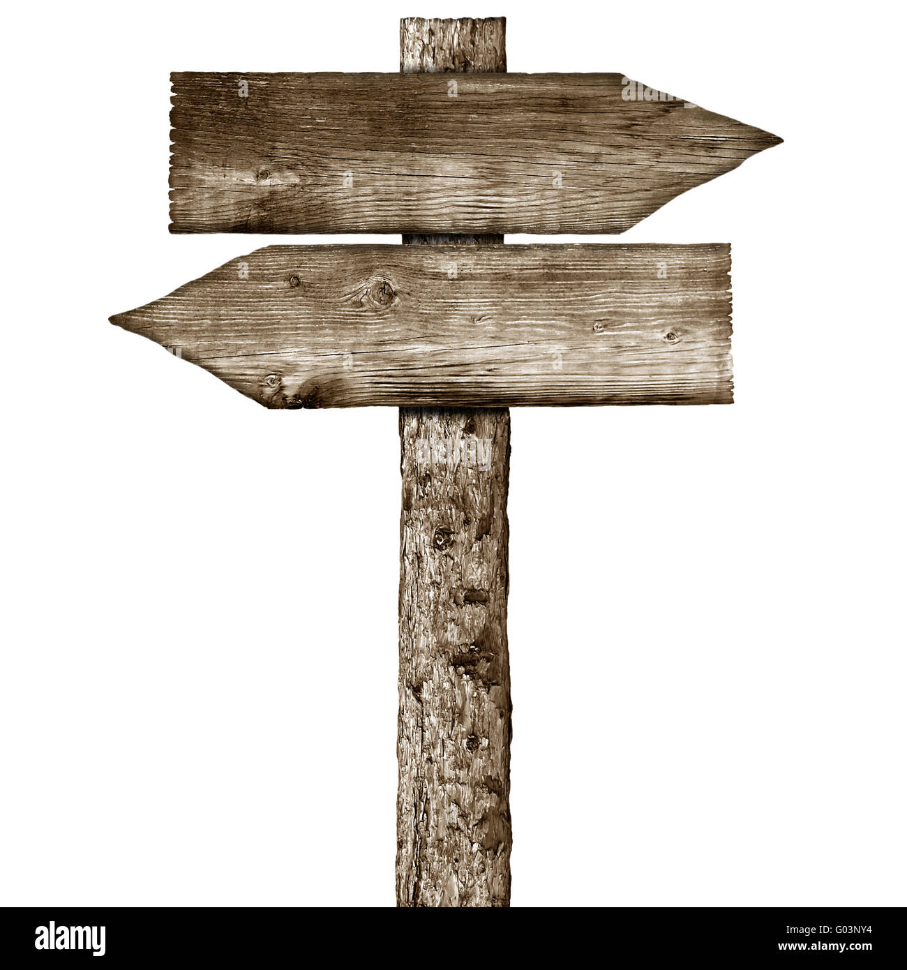 wooden signpost isolated on a white background Stock Photo - Alamy