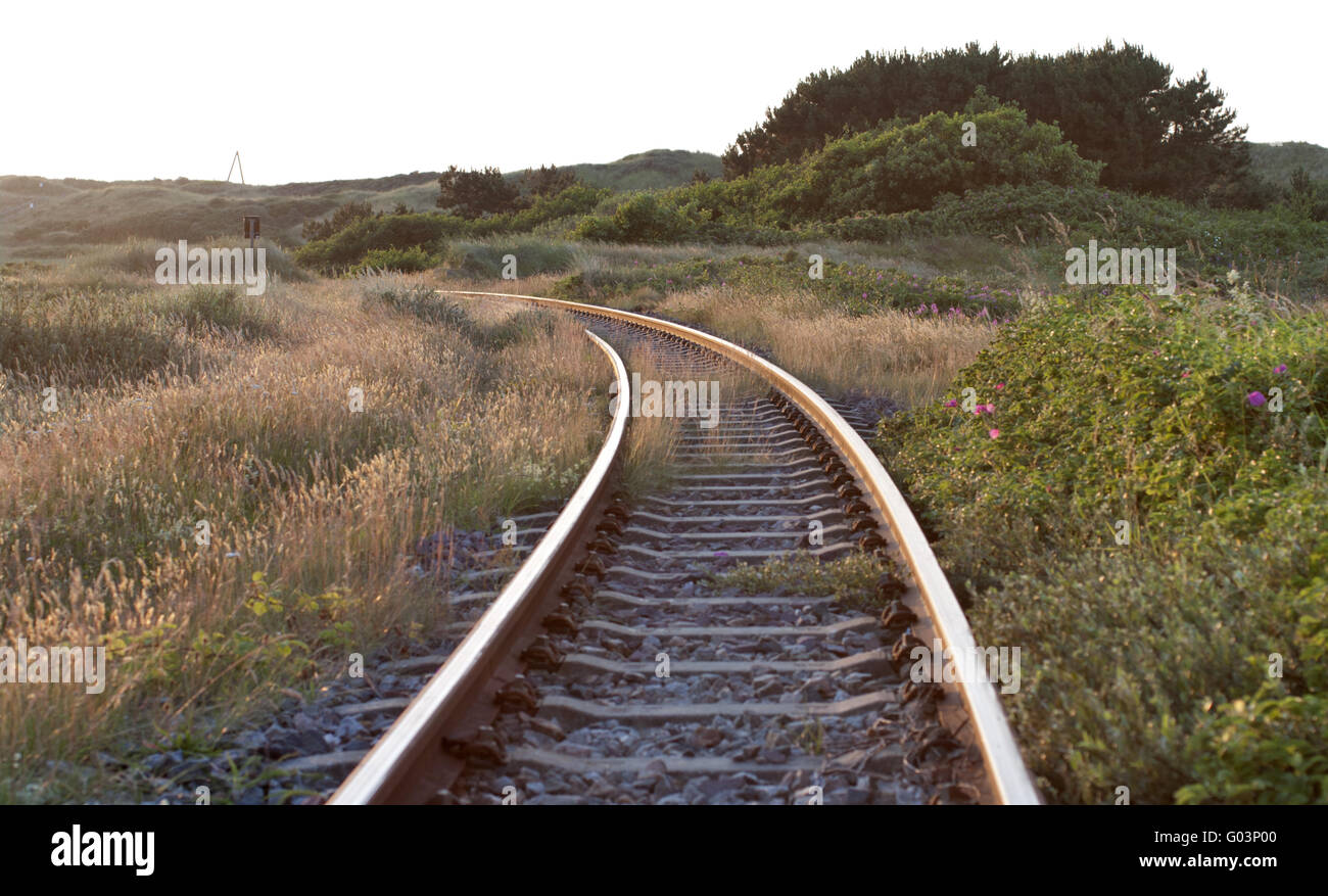 rails of island train at Wangerooge Stock Photo - Alamy