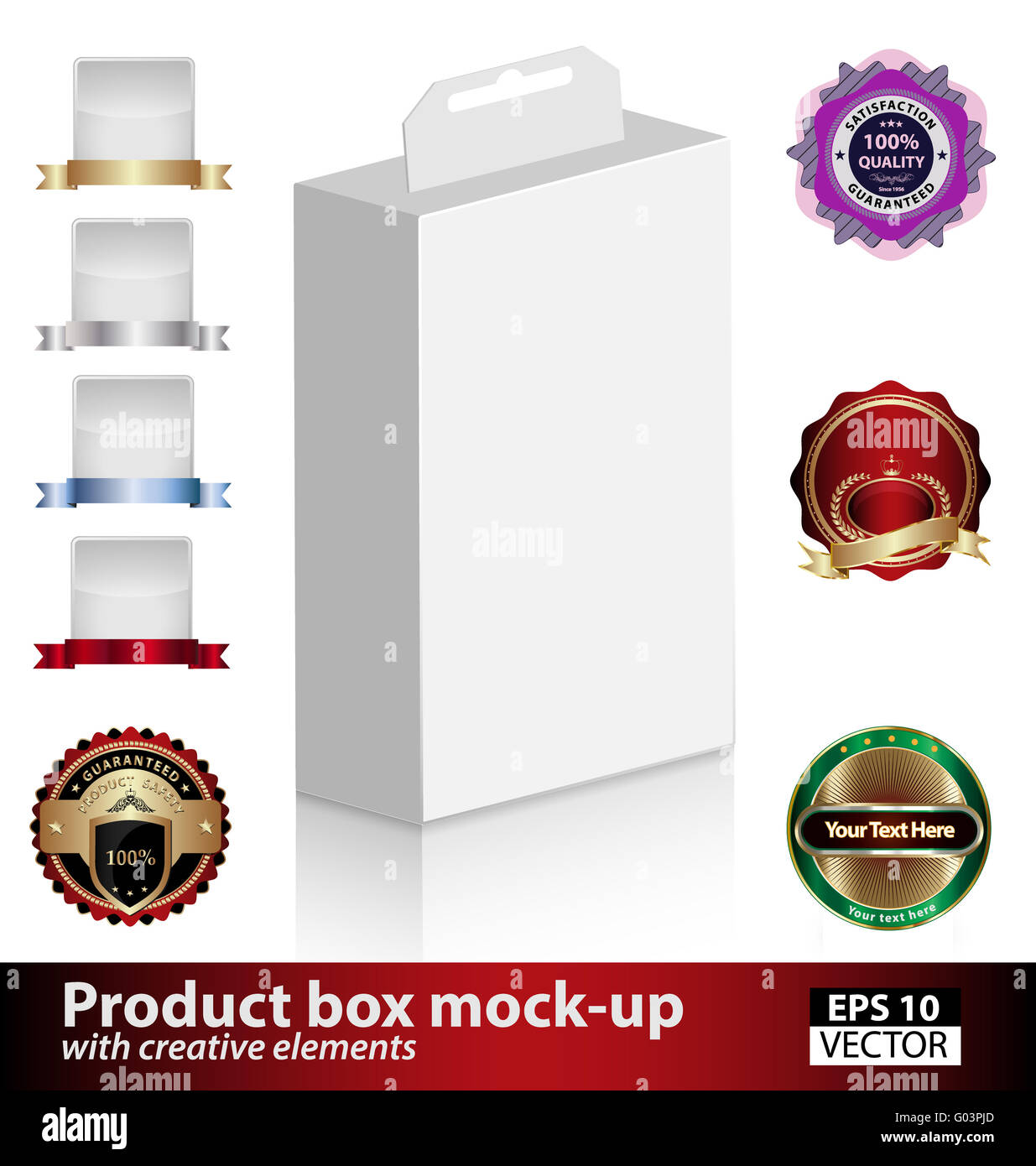 Product box mock-up with creative elements Stock Photo - Alamy