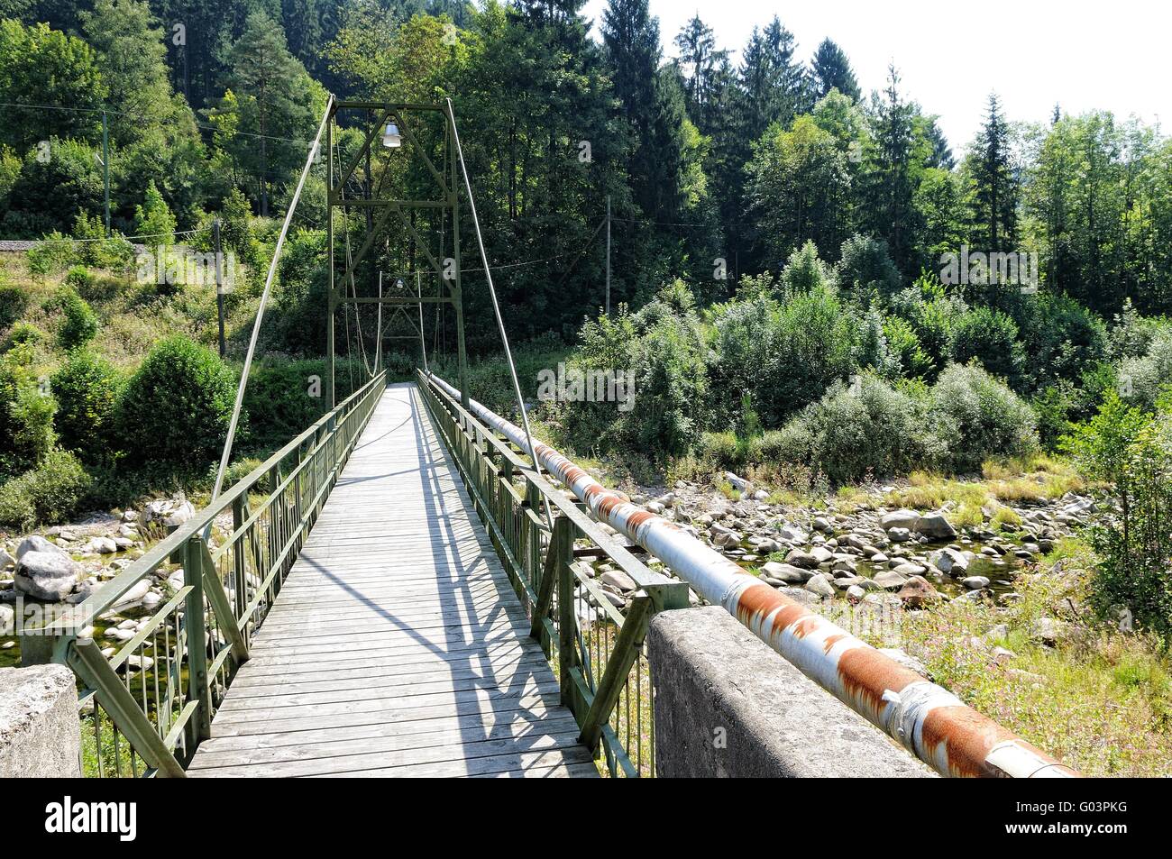 only suspension bridge in the Murg Valley Germany Stock Photo - Alamy
