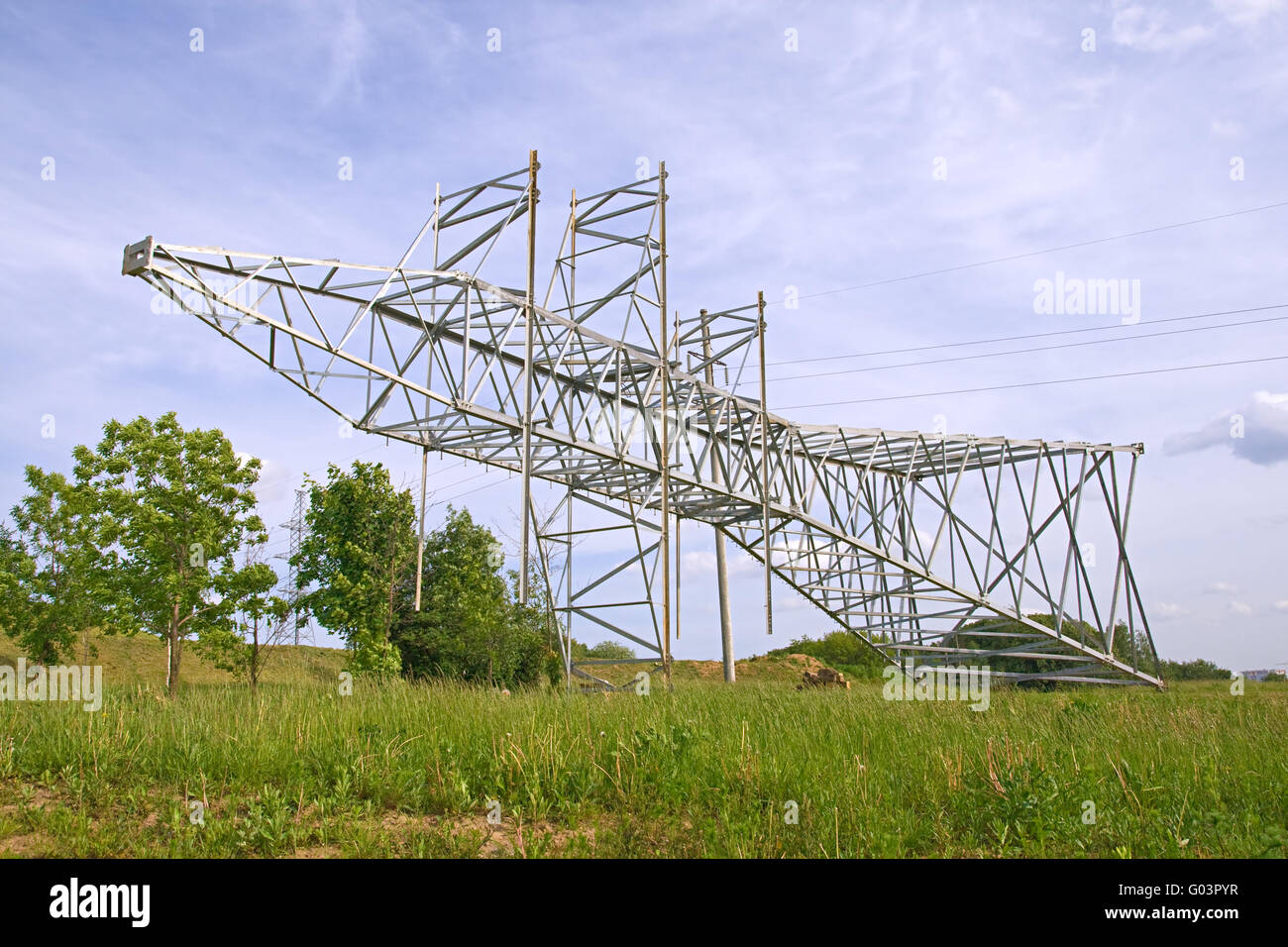 A power transmission pole ready to be mounted Stock Photo - Alamy