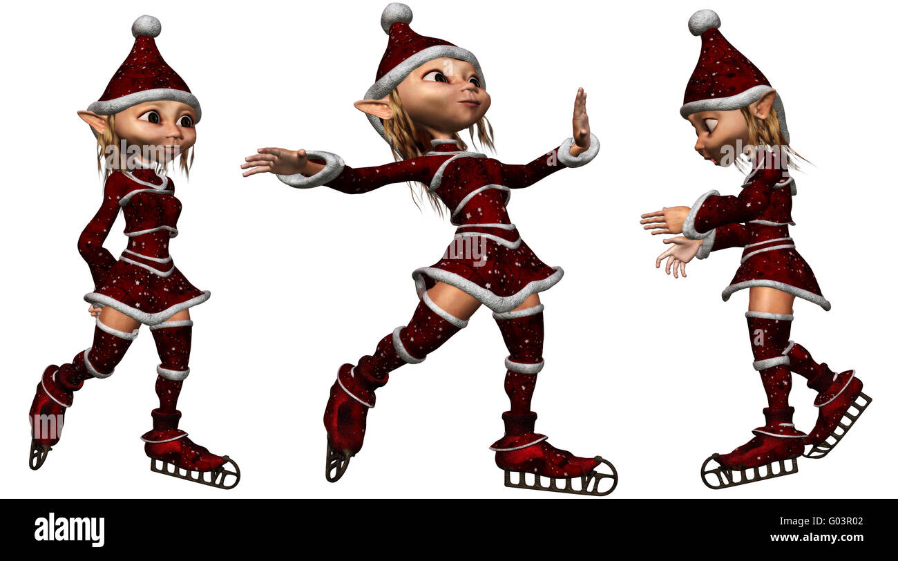 an elf running on the ice Stock Photo - Alamy