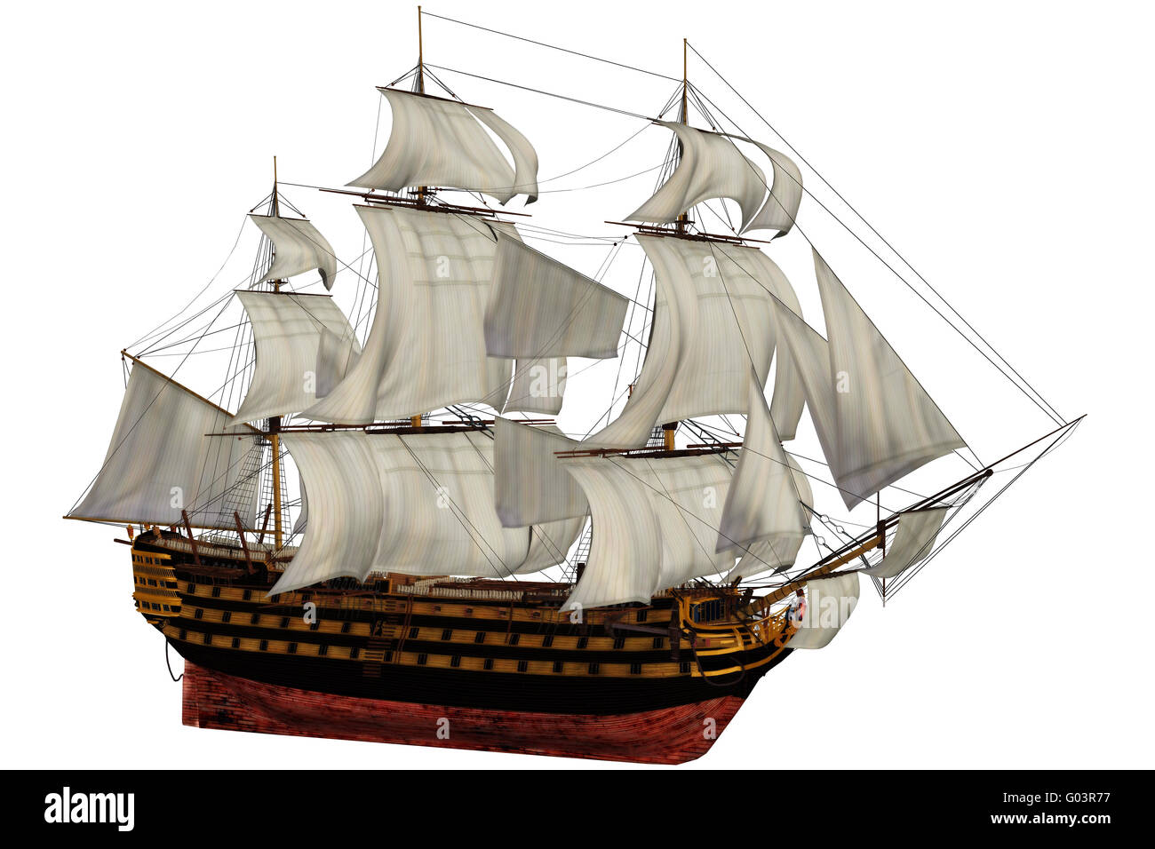 a woundful old ship - isolated on white Stock Photo - Alamy