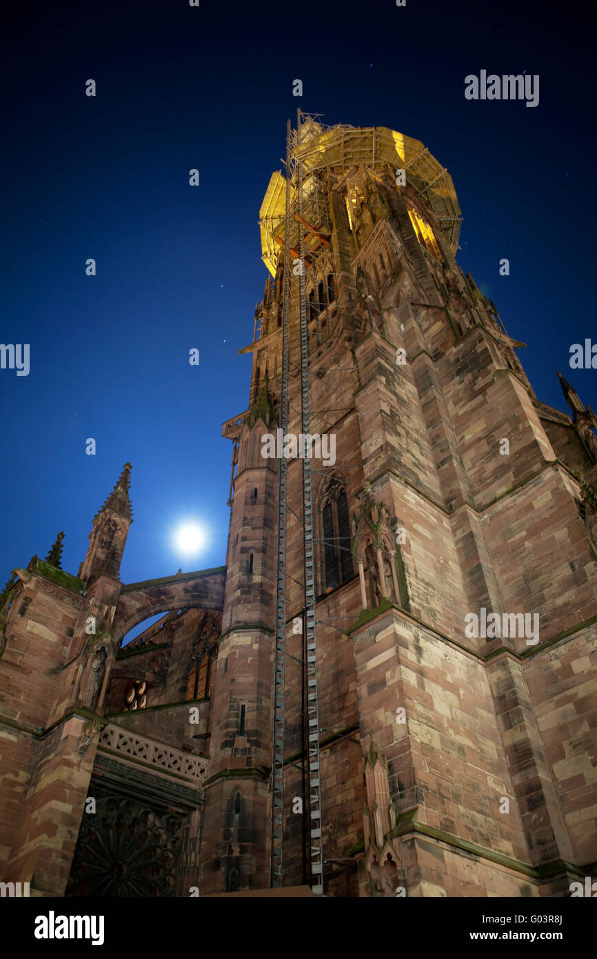 Moonlit Freiburg Minster Stock Photo - Alamy
