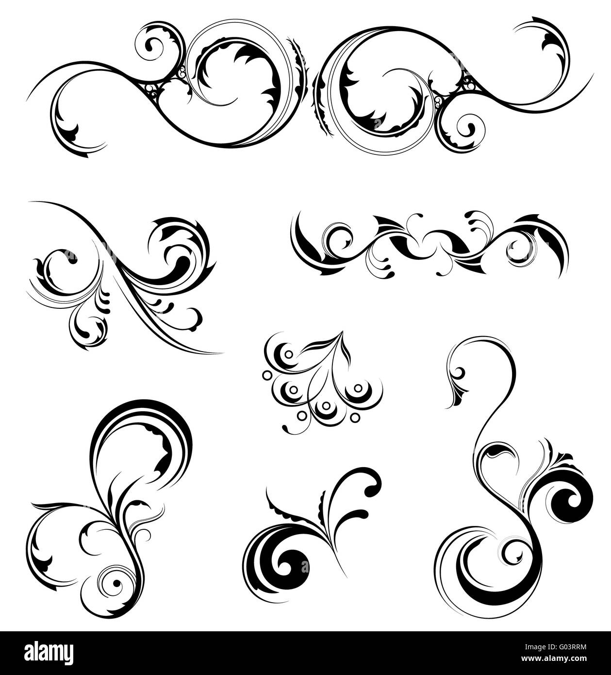 Floral design elements Stock Photo - Alamy