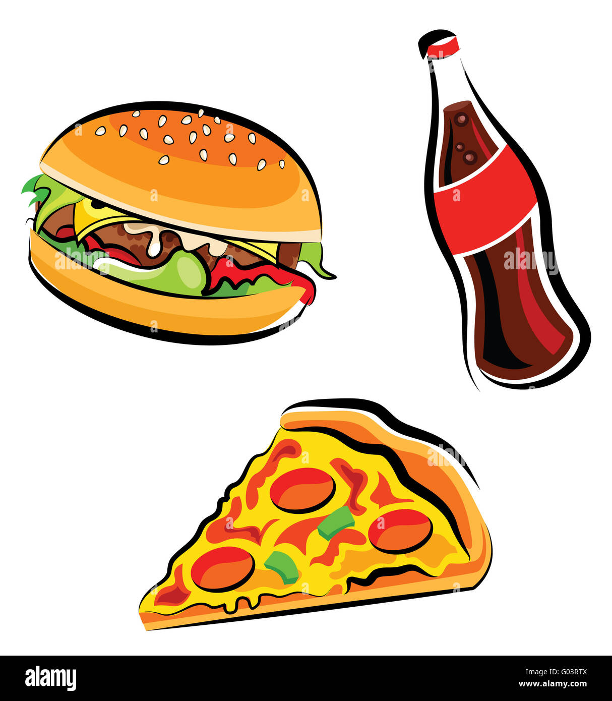 Junk food burger pizza Cut Out Stock Images & Pictures - Alamy