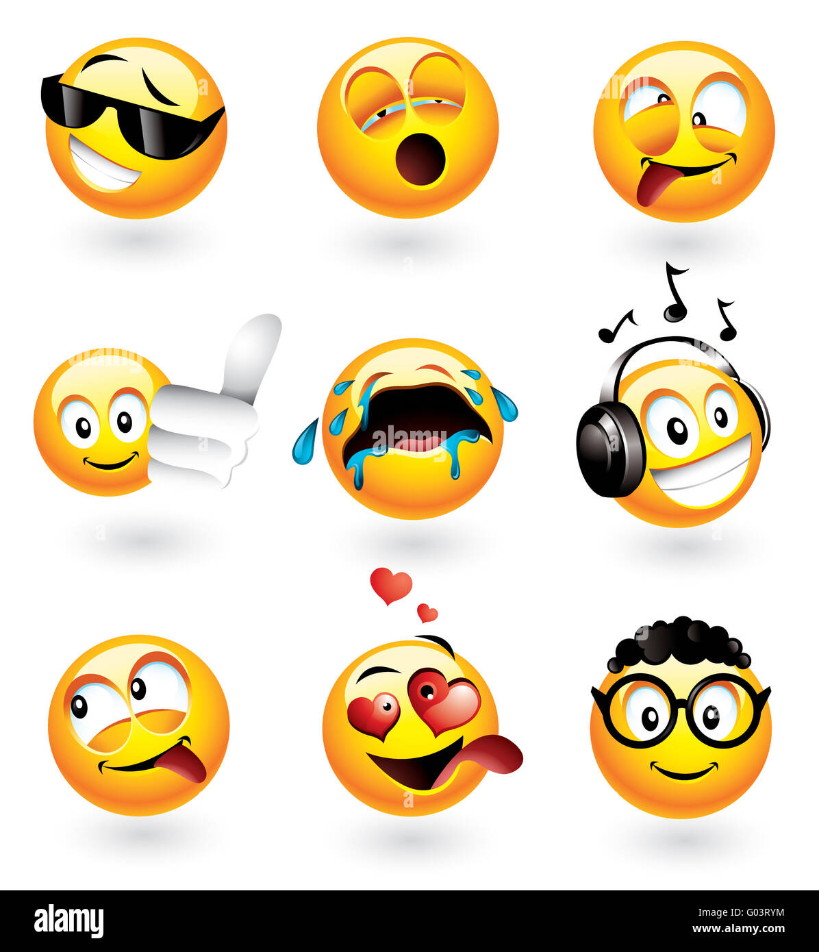Smiley tired emoticon yellow face hi-res stock photography and images ...