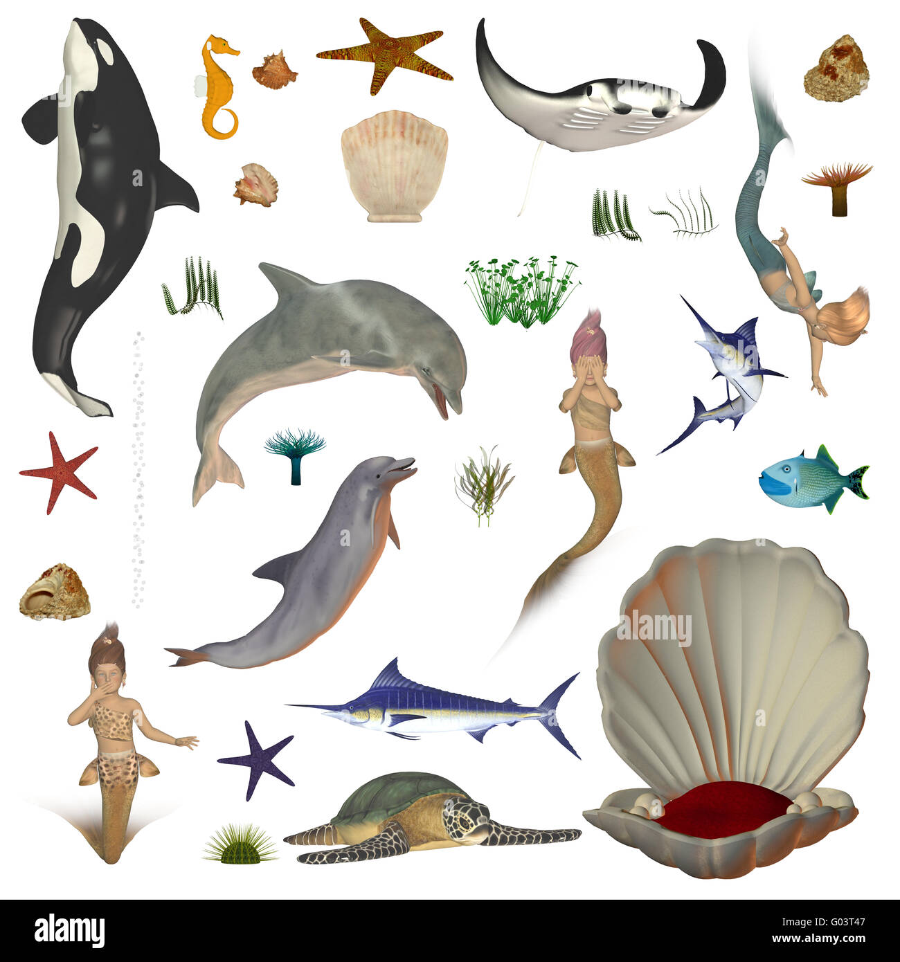 Mermaid fish sea underwater Cut Out Stock Images & Pictures - Alamy