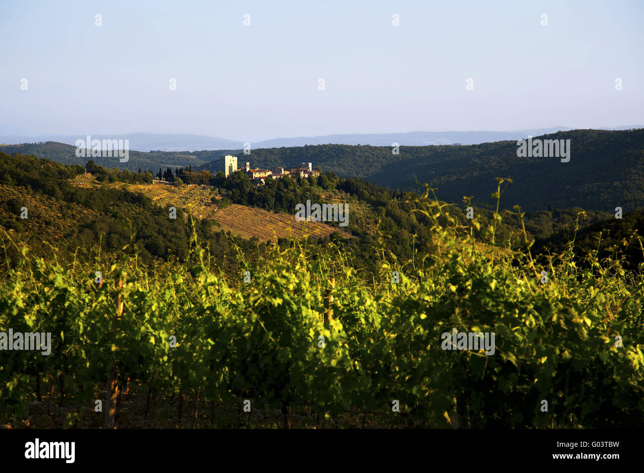 view to the historic village of Vertine, Tuscany Stock Photo - Alamy
