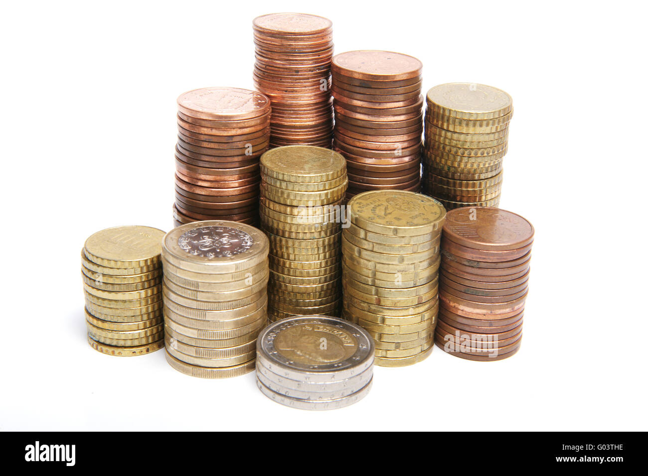 coins isolated on white background Stock Photo - Alamy