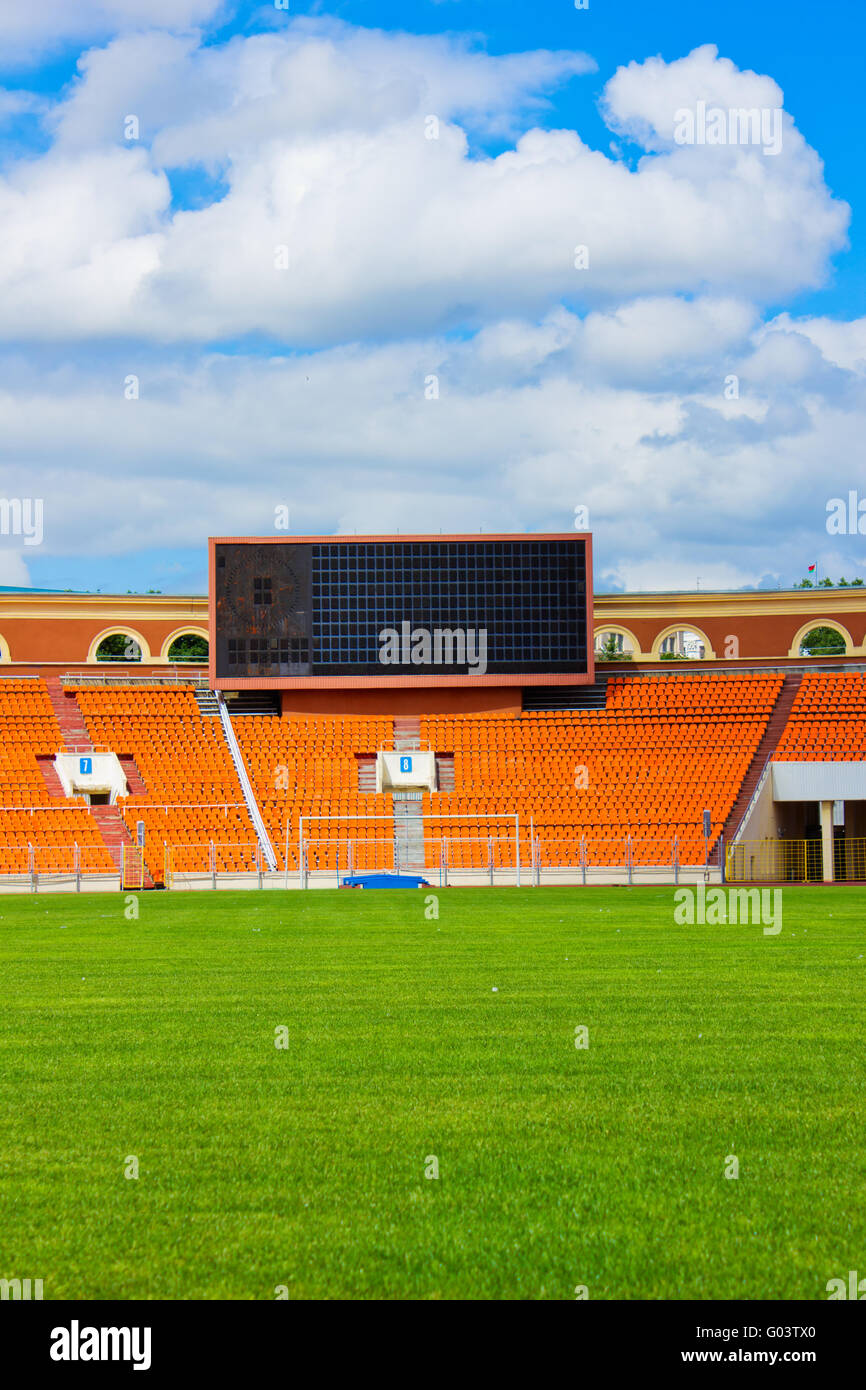 football field with score board Stock Photo - Alamy
