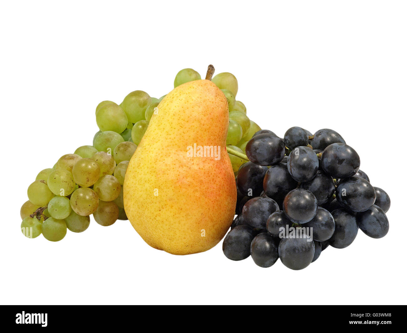 Pear And Grape. Isolated Stock Photo - Alamy