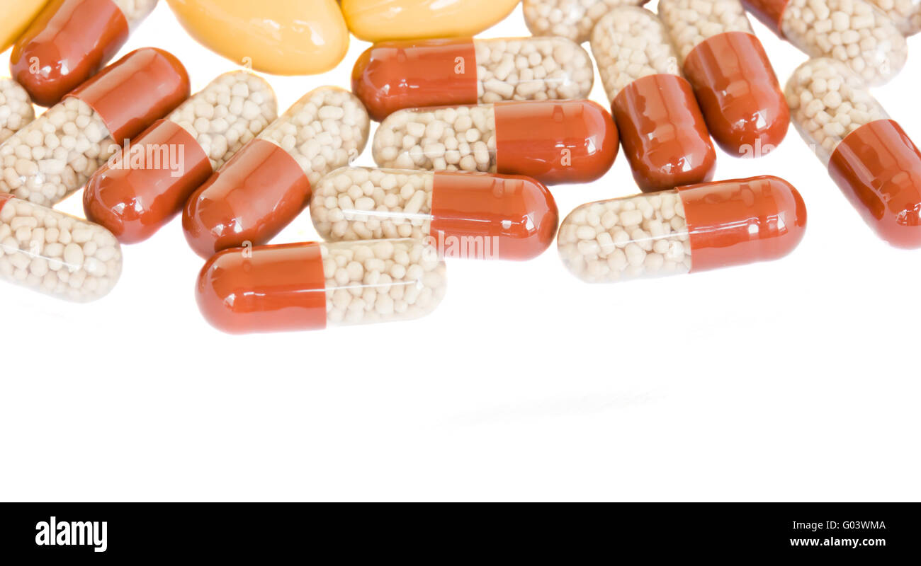Red and yellow pills hi-res stock photography and images - Alamy