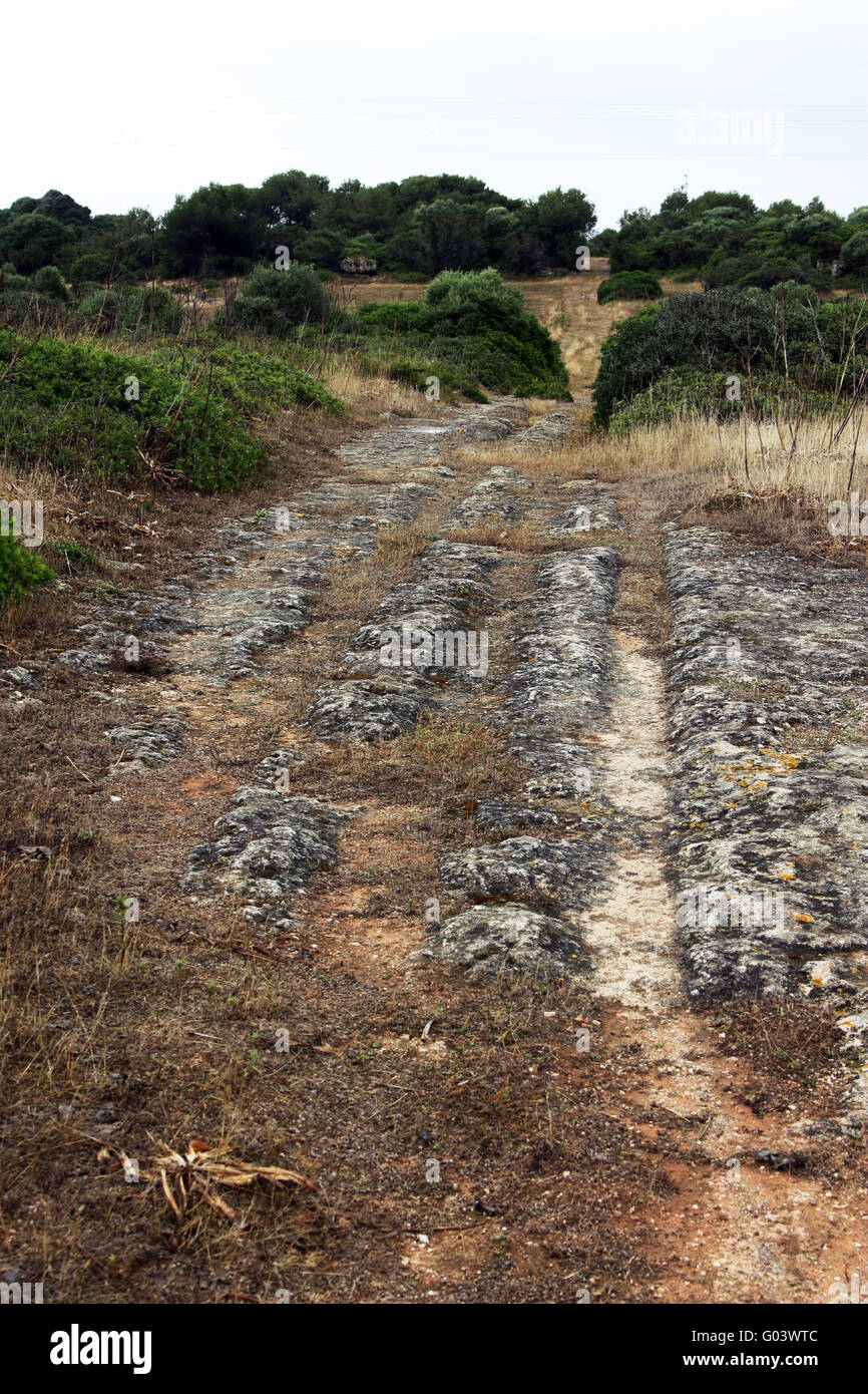 cart ruts - Minorca Stock Photo - Alamy
