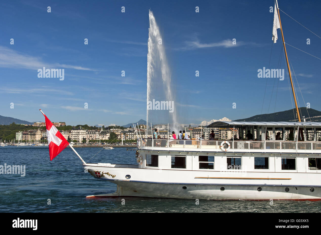 The side-wheeler paddle steamer Savoie in Geneva Stock Photo - Alamy