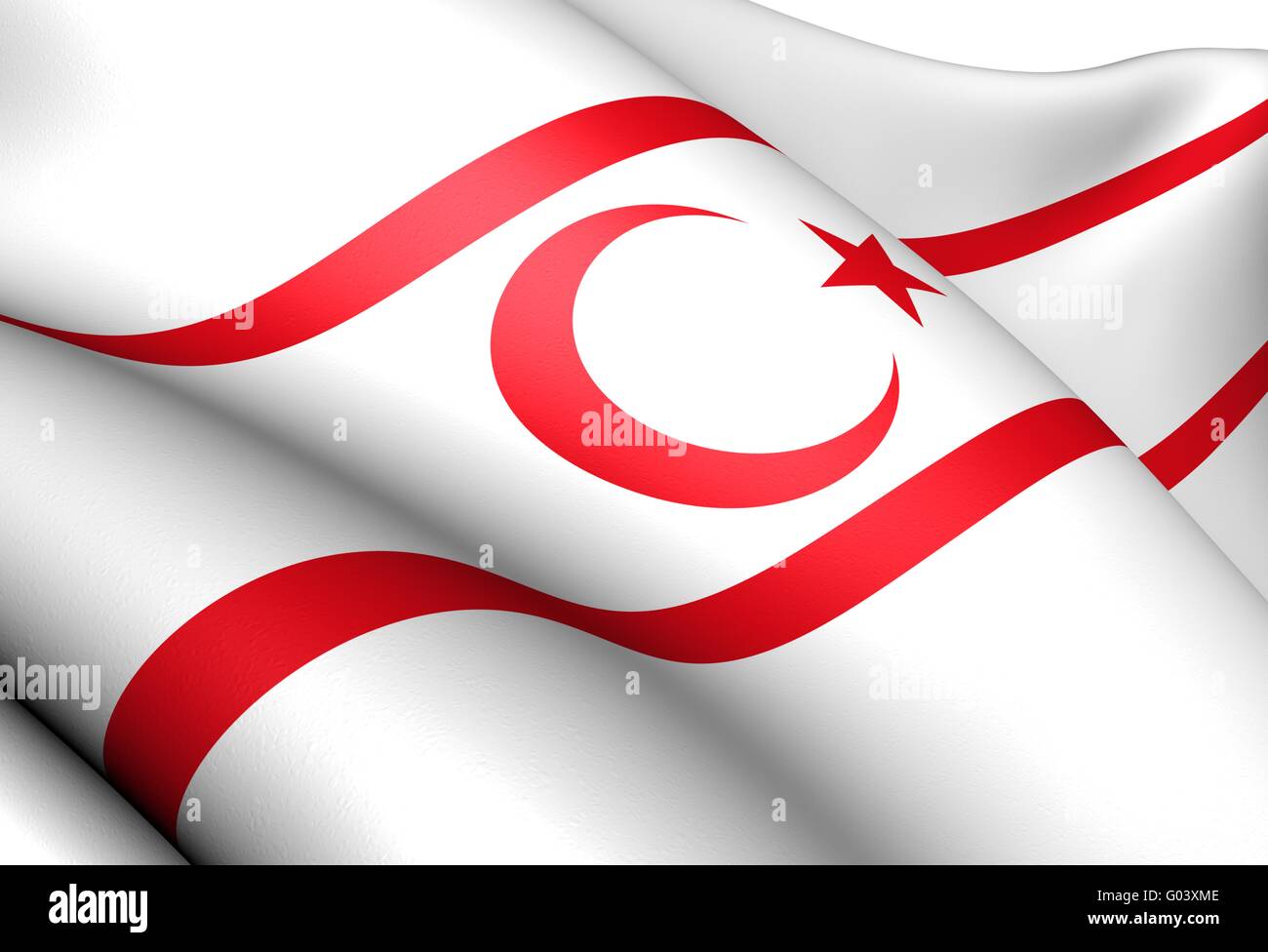Flag of Turkish Republic of Northern Cyprus. Close up Stock Photo - Alamy