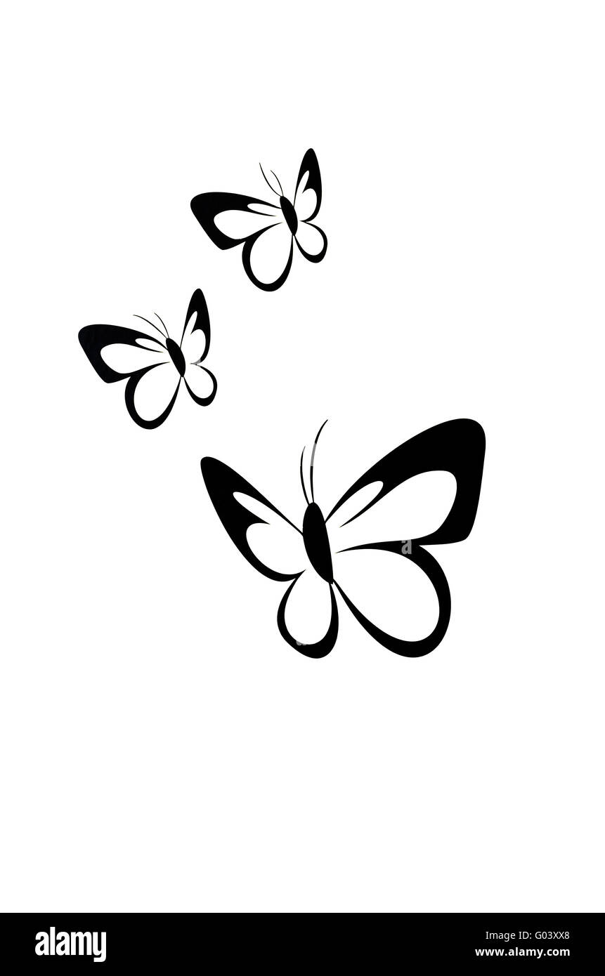 Batterflies on white background Stock Photo - Alamy