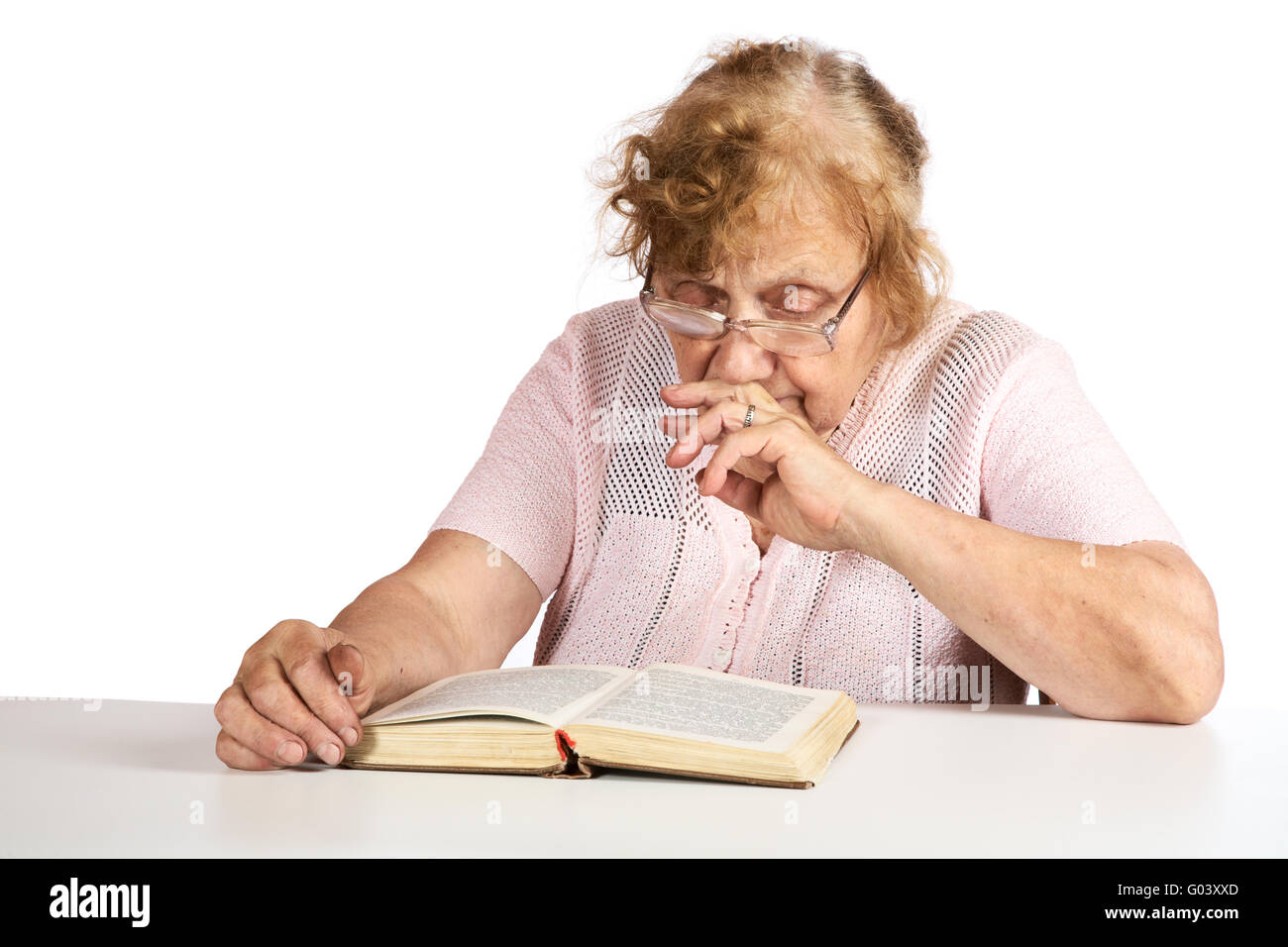 Old woman points hi-res stock photography and images - Alamy