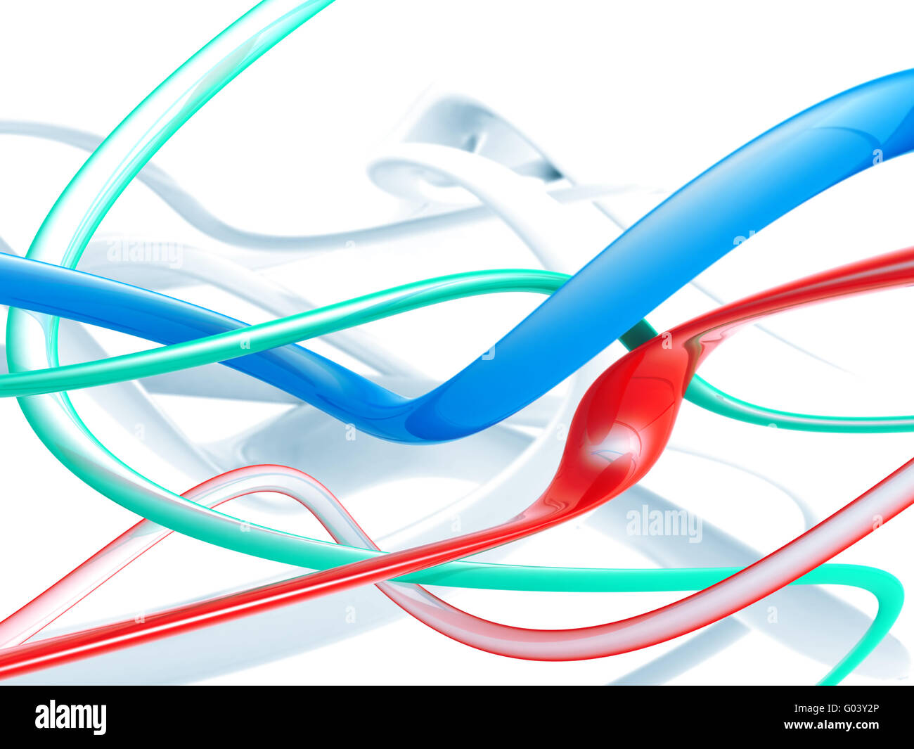 Abstract red and blue and green waves on white as Stock Photo - Alamy