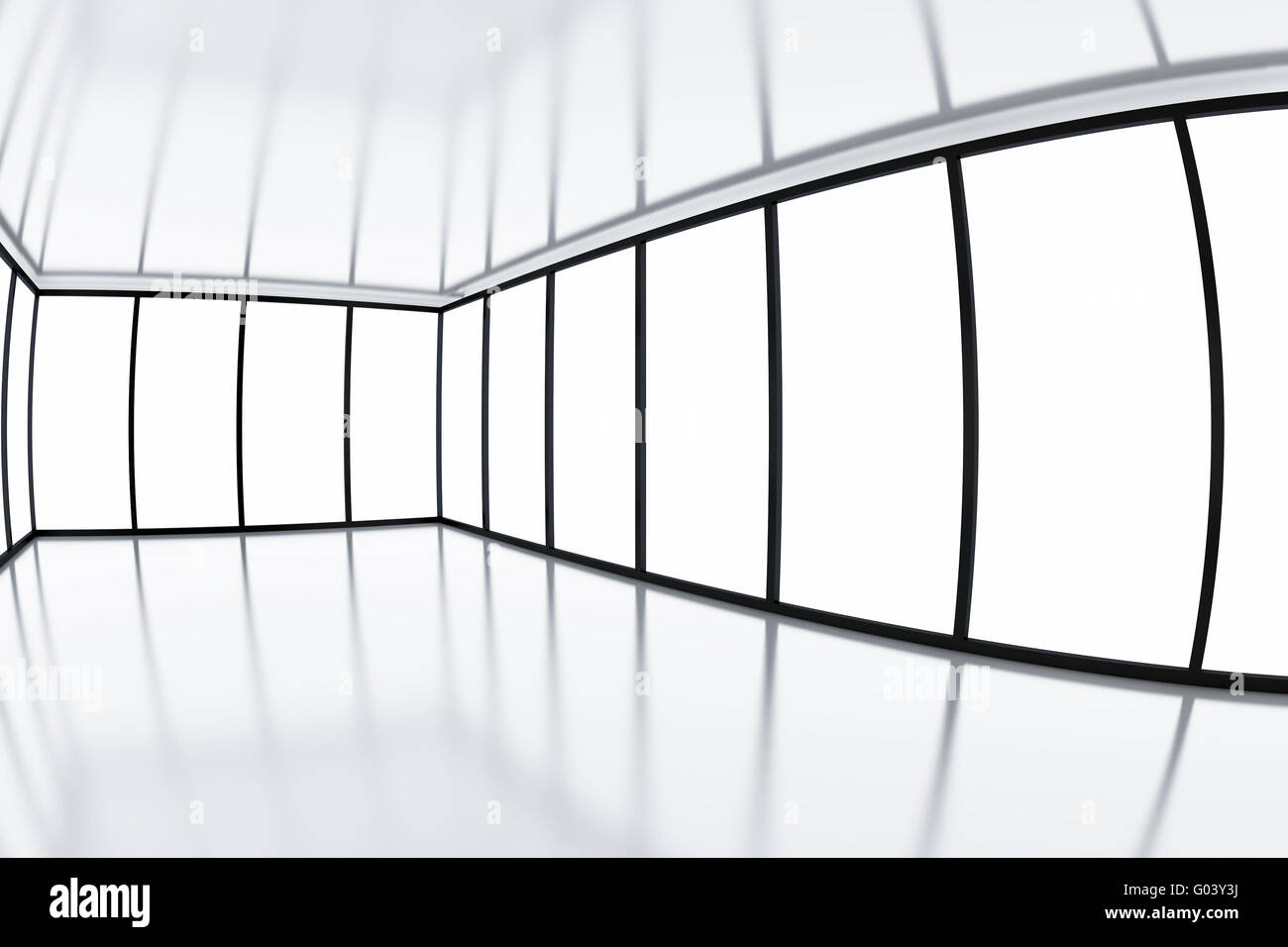 fish eye view on modern empty room with light from Stock Photo - Alamy