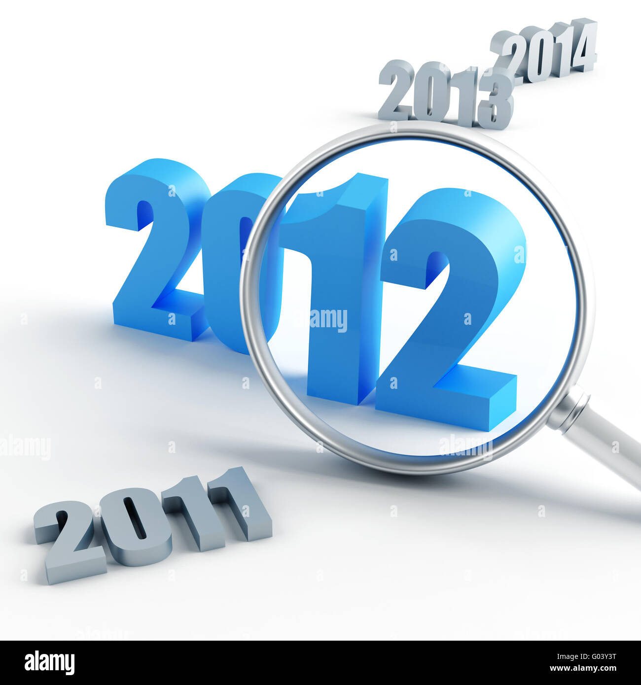 new 2012 year under magnification and other years Stock Photo - Alamy