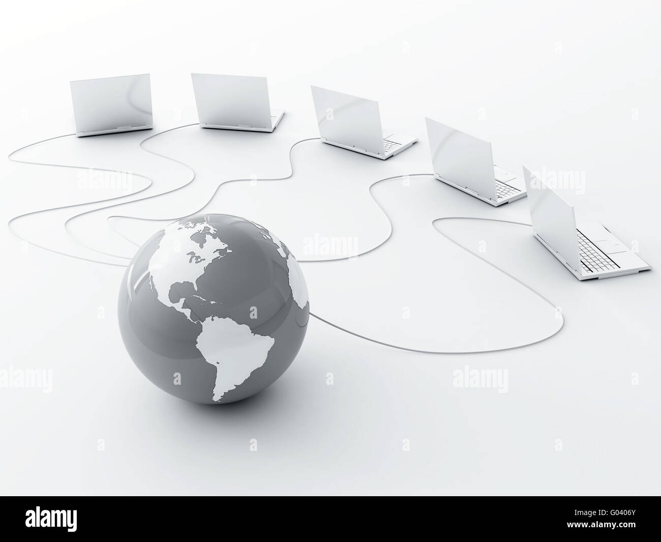 earth is strung wires and in surroundings computer Stock Photo - Alamy
