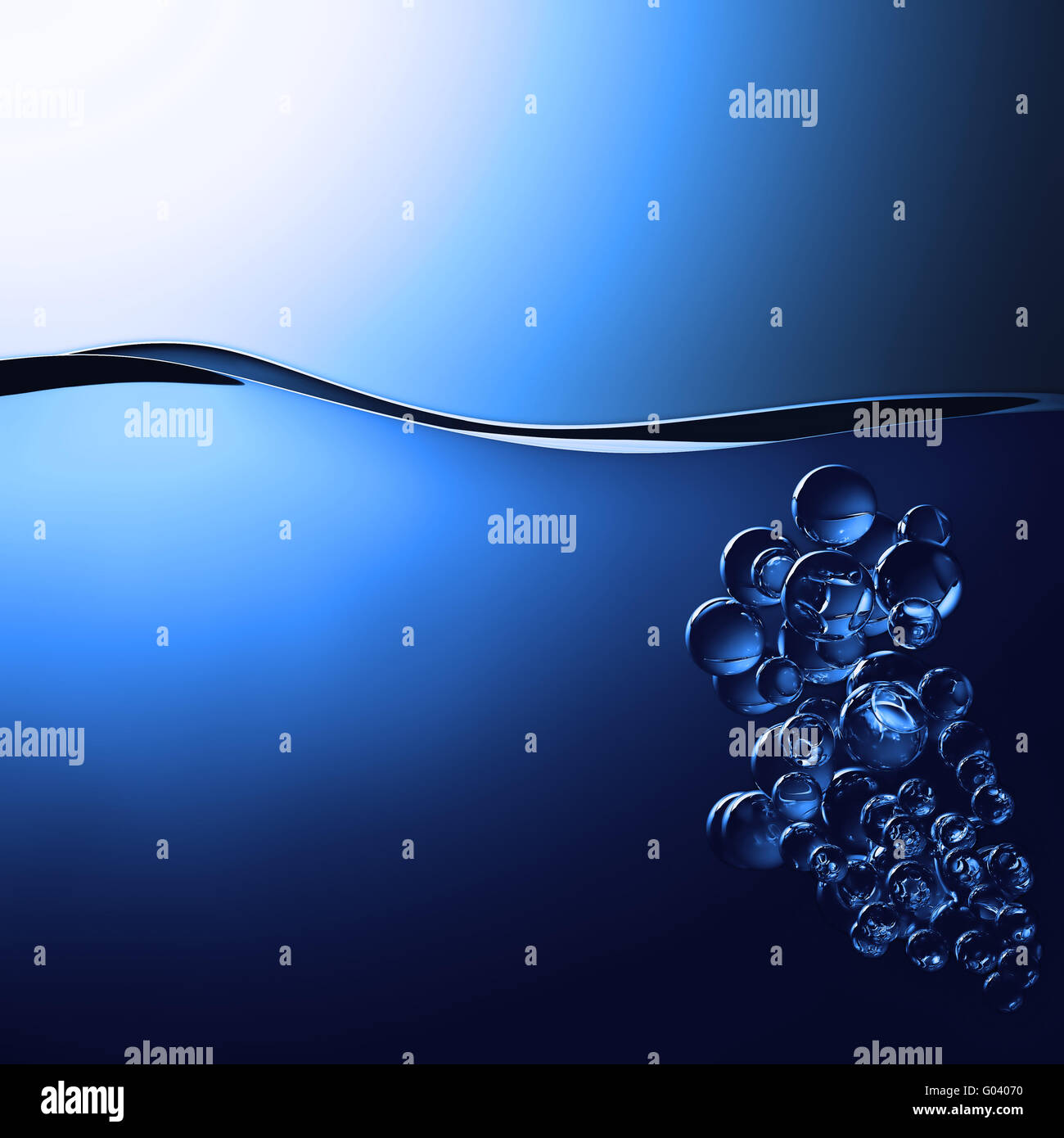 great number of transparent bubbles on a blue back Stock Photo - Alamy