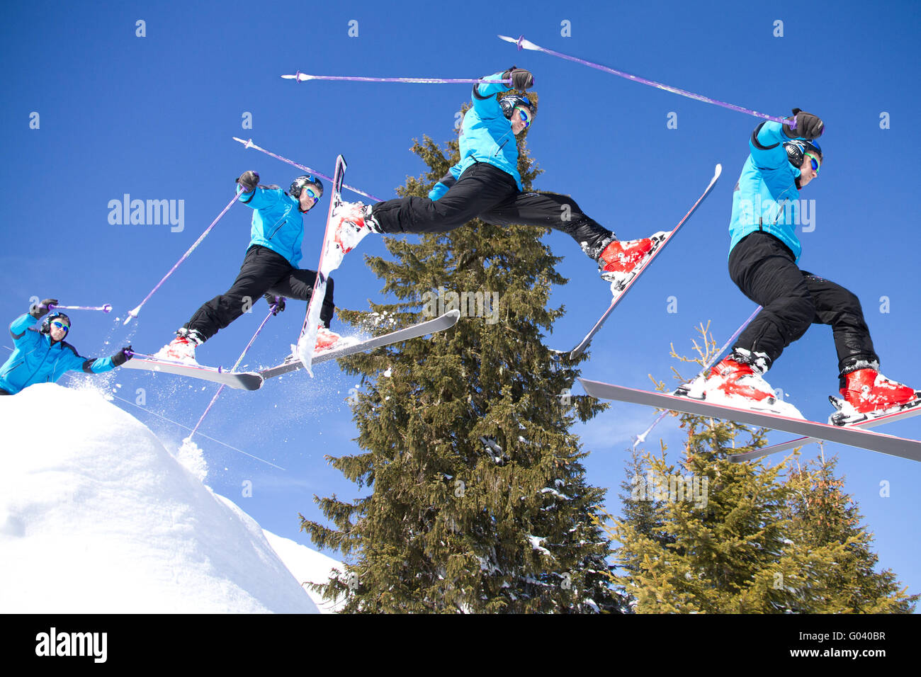 skier in a jump Stock Photo - Alamy