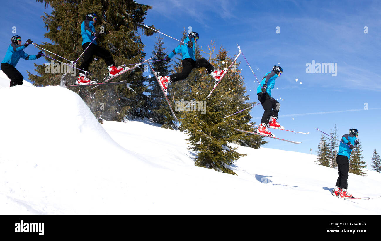skier in a jump Stock Photo - Alamy