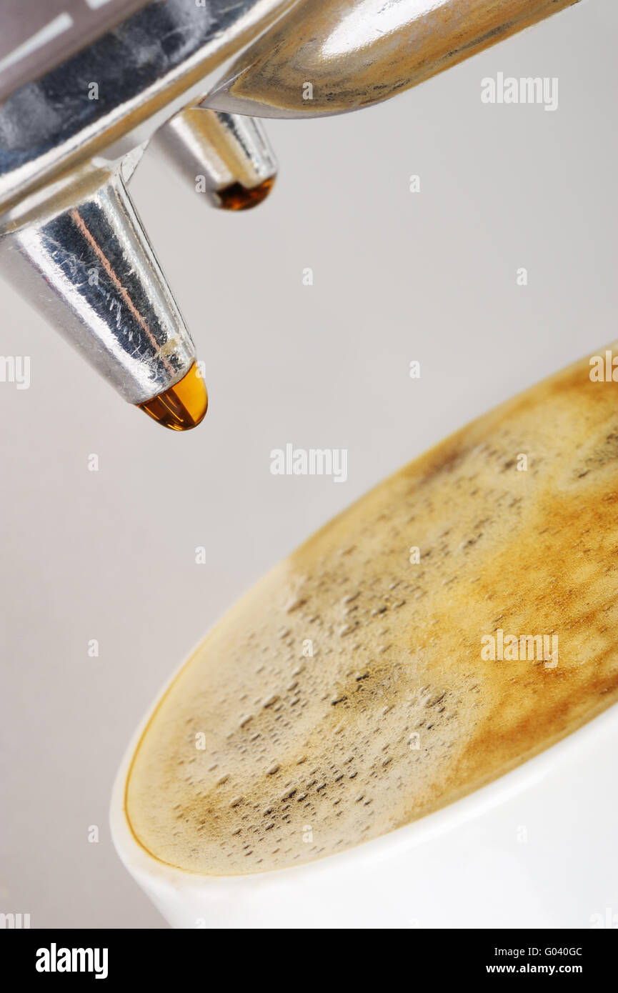 Coffee machine espresso . Process of preparation of coffee Stock Photo ...