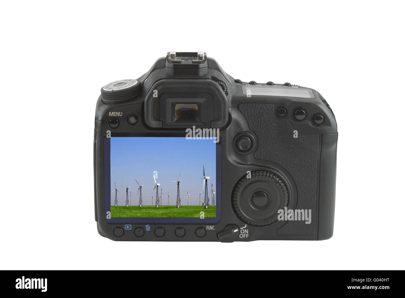 Display on camera isolated over white background Stock Photo - Alamy