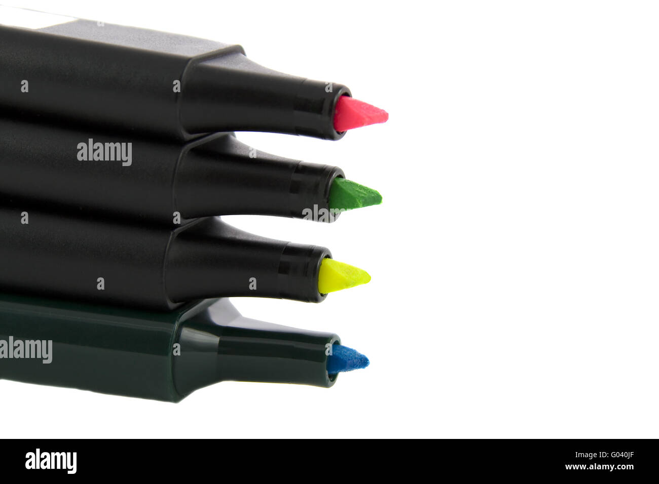 Four colorful highlighter text markers isolated on white Stock Photo ...