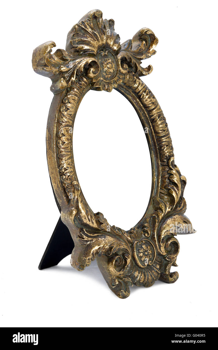 antique frame with woman's portrait . Isolated image Stock Photo - Alamy