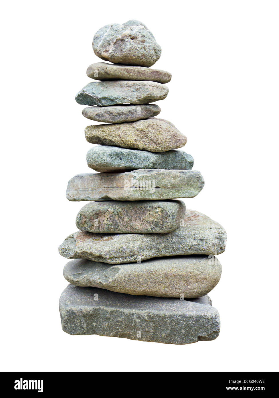 stack of rough stones isolated on white background Stock Photo - Alamy