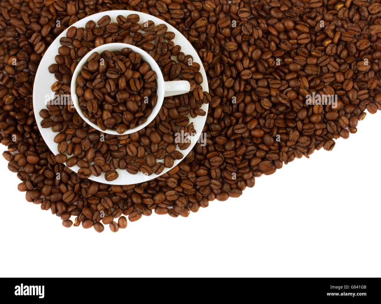 coffee cup and raw beans Stock Photo - Alamy