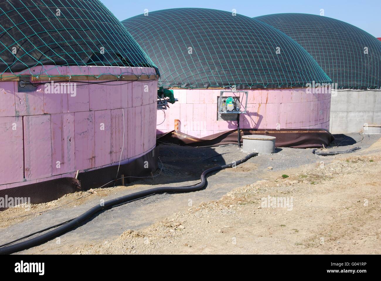 Biogas plant under construction Stock Photo - Alamy