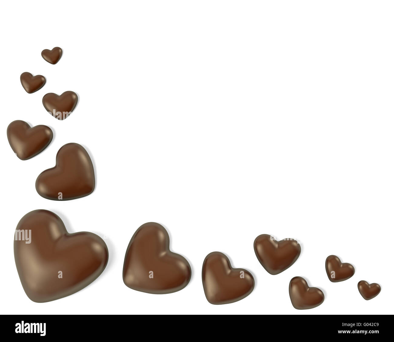 Corner, made from heart shaped chocolate candies Stock Photo - Alamy