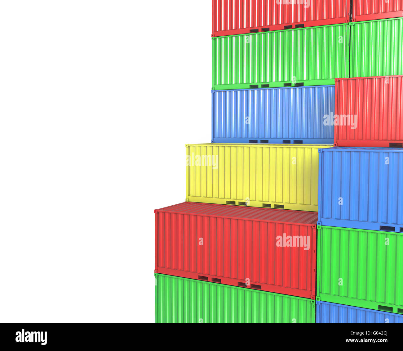 Group of freight containers, with blanks space Stock Photo - Alamy