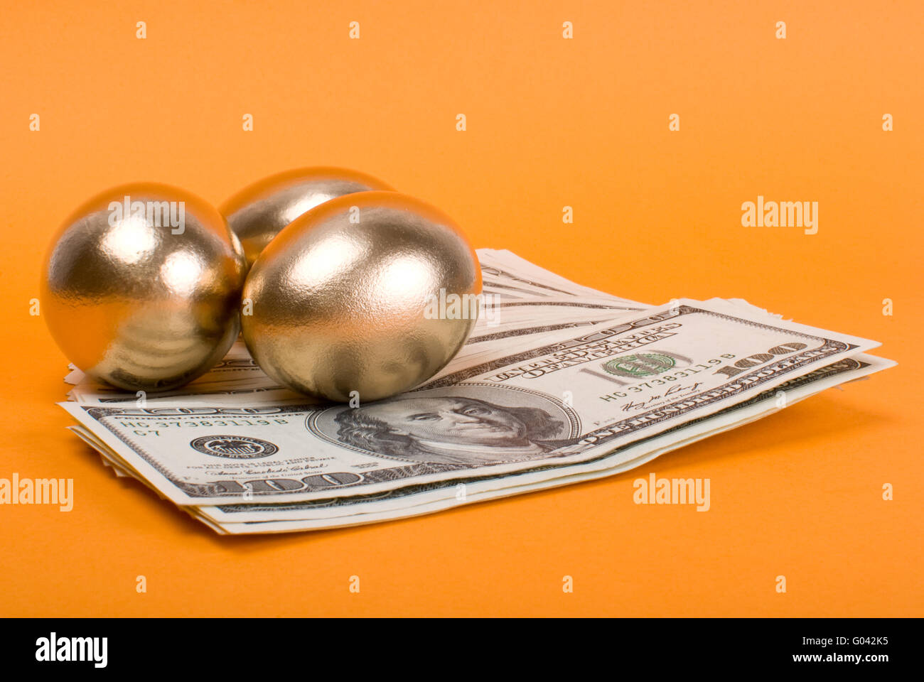 Golden eggs. A symbol of making money and successful investment on ...