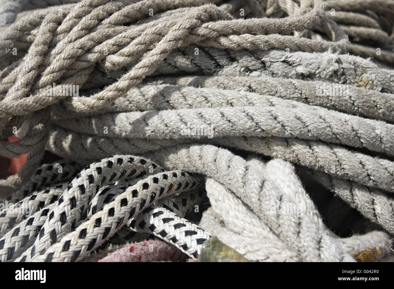 White colored thick braided rope hi-res stock photography and images ...