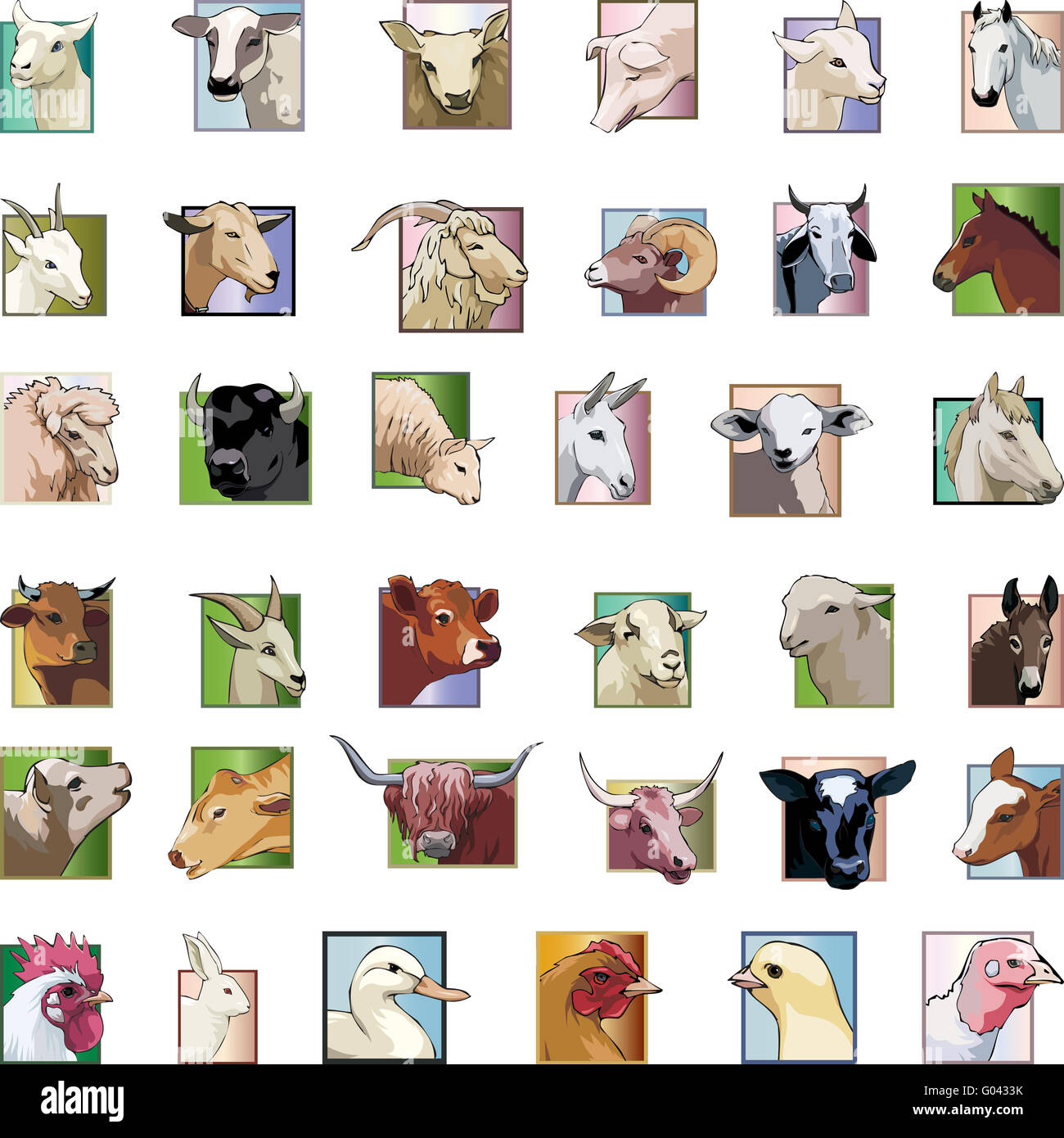 set - animals from a farm Stock Photo - Alamy