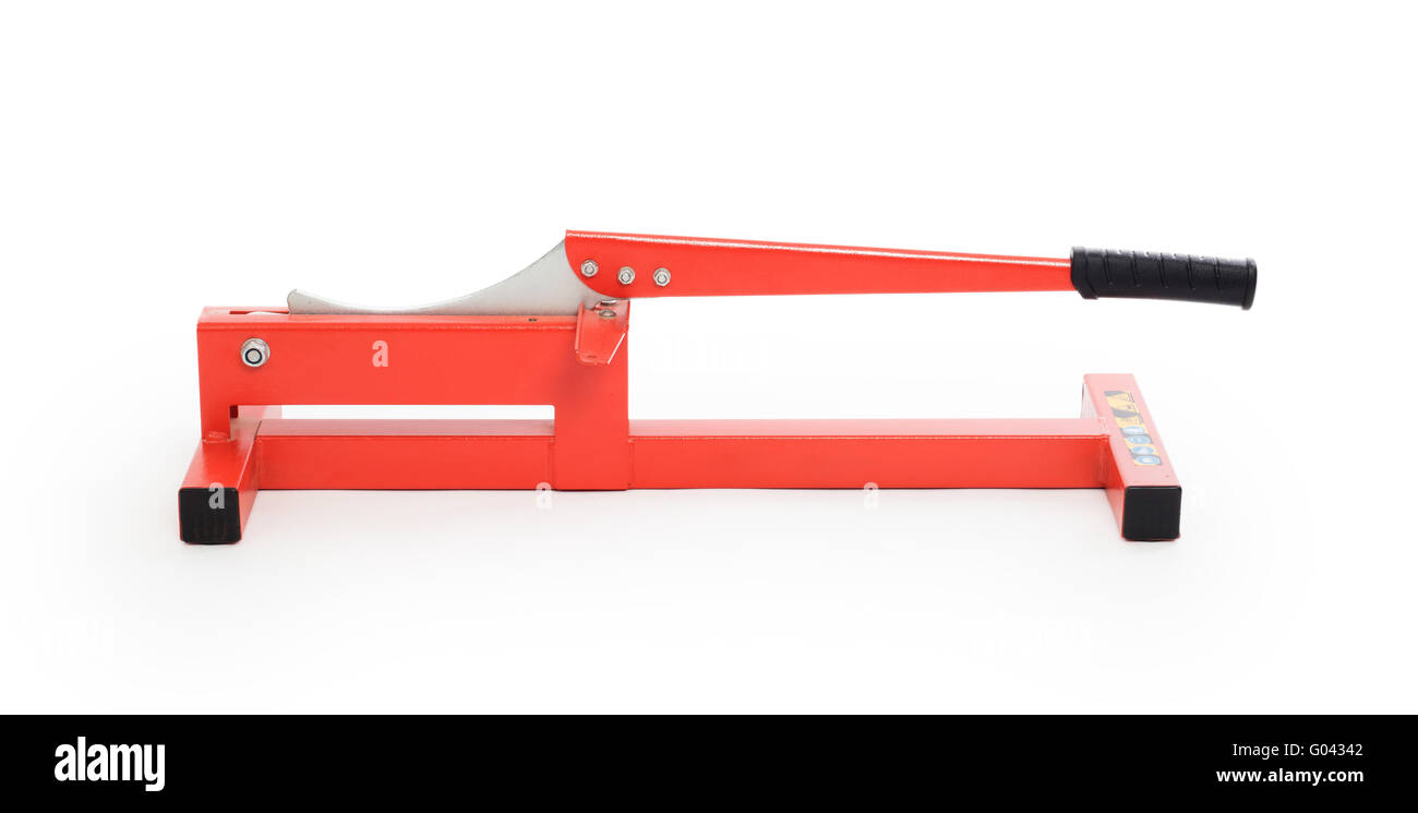 Red tool for cutting laminate, isolated on white Stock Photo - Alamy