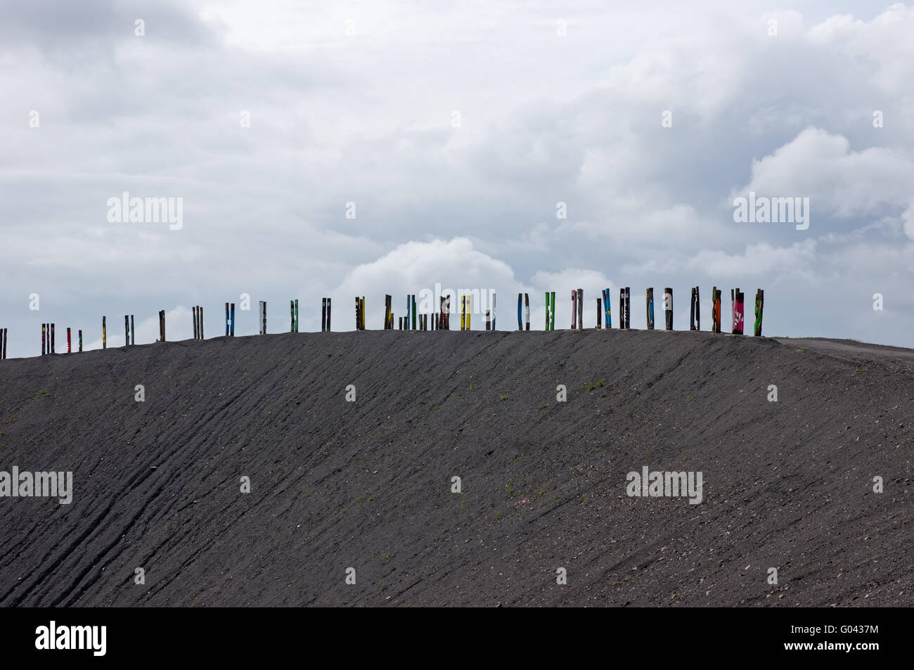 Totems at the mining dump Haniel, Bottrop, Germany Stock Photo - Alamy